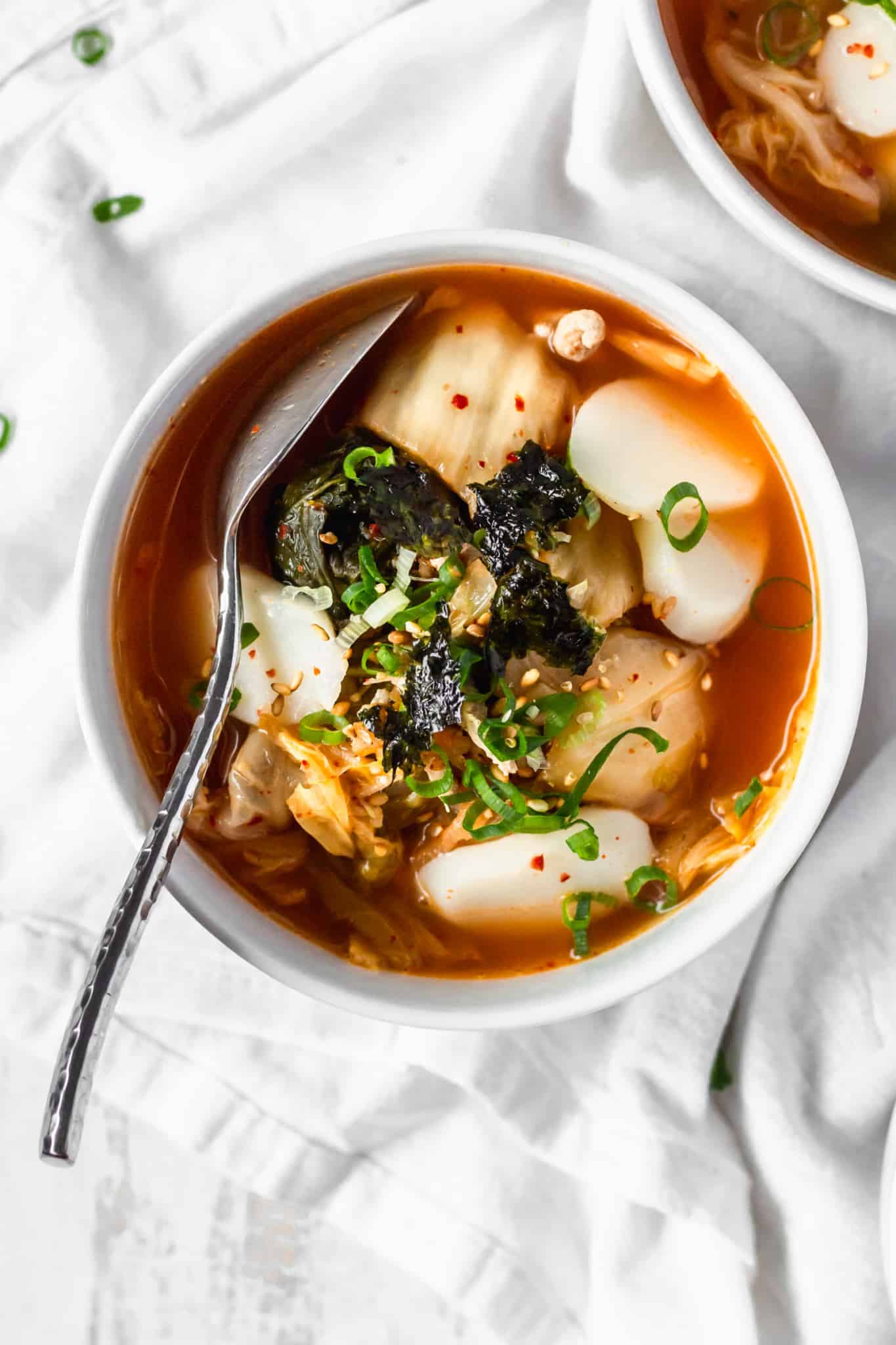 Kimchi Tteokguk (Korean Kimchi Soup) - Little Curly Kitchen