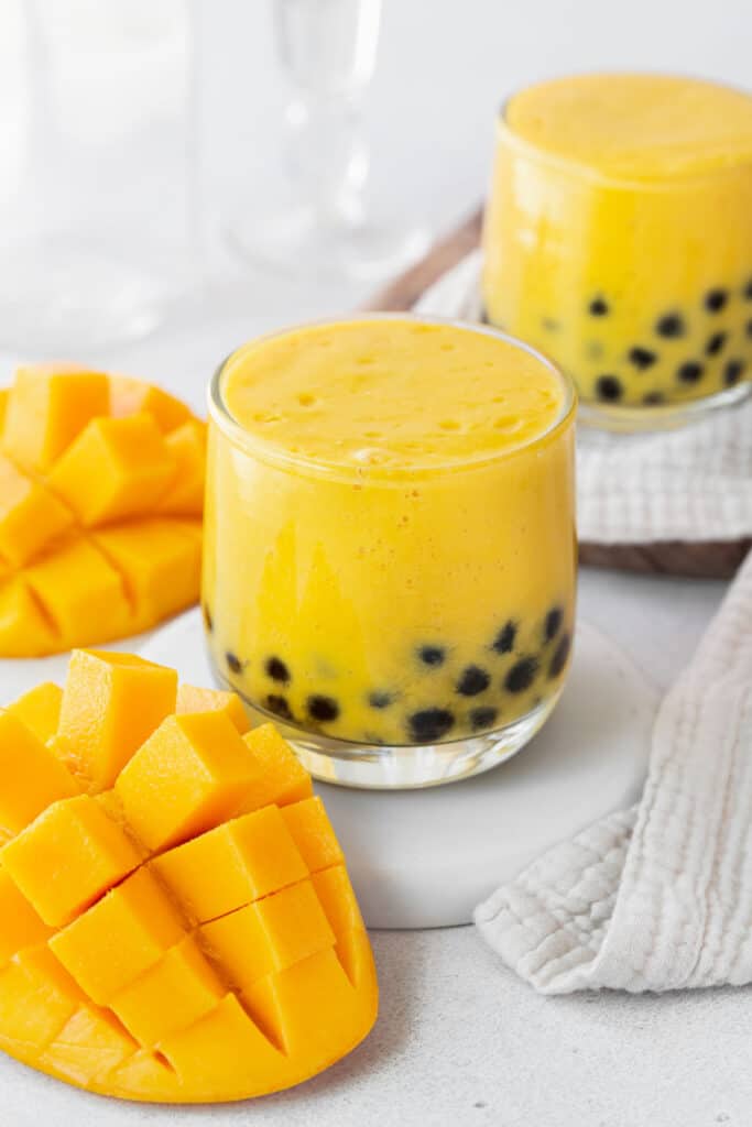 Mango Boba Tea - Little Curly Kitchen